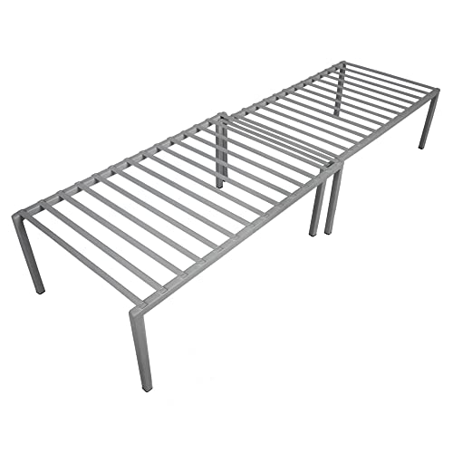 Smart Design Premium Extendable Storage Shelf – Lengthen from 16 to 32.5 in, Charcoal Gray – Steel Pantry Organizer with Rust-Resistant Finish and Non-Slip Feet for Easy Home Organization and Storage