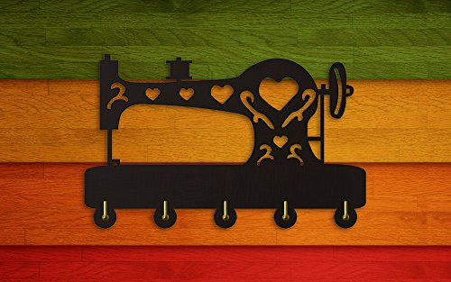 The Geeky Days Mini Sewing Machine Shape Design Creative Home Decor Wall Art Clothes Coat Robe Hooks Bedroom Bathroom Door Towel Hooks Decor for Sewing Lover Gift