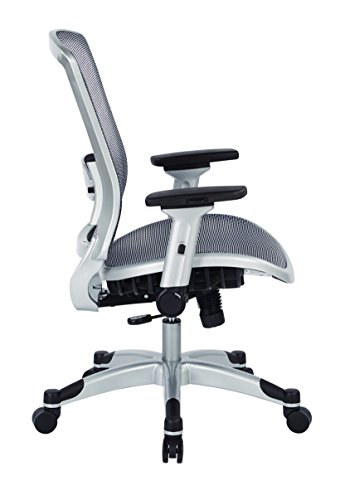 Space Seating 317 Series Executive Light Air Grid Office Chair with Breathable Mesh Back, Lumbar Support, 2-to-1 Synchro Tilt Control and Adjustable Tension, Platinum Finish