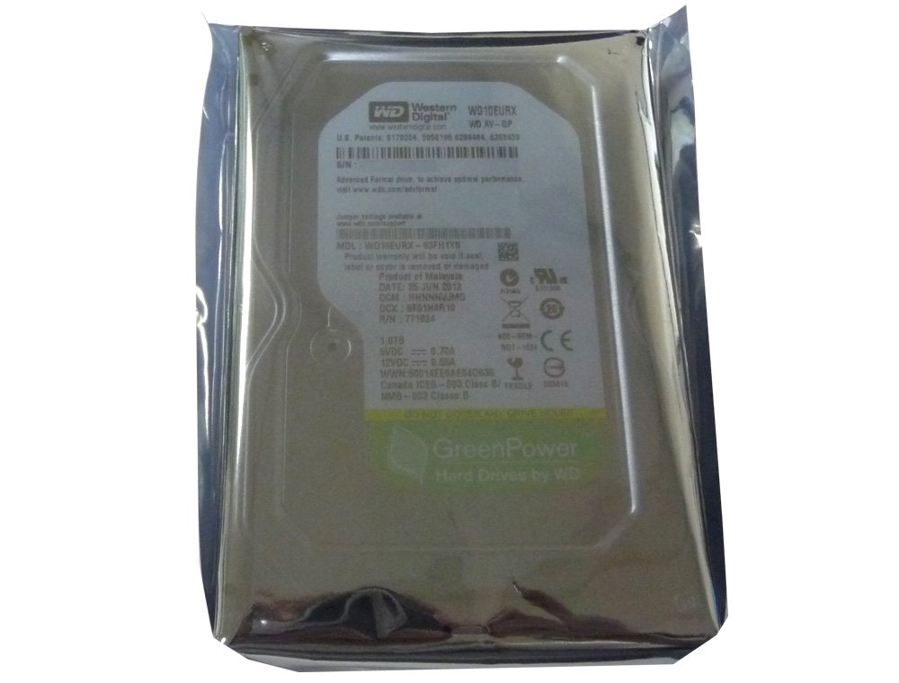 WD AV-GP 1 TB AV Video Hard Drive: 3.5 Inch, SATA III, 64 MB Cache - WD10EURX (Renewed)
