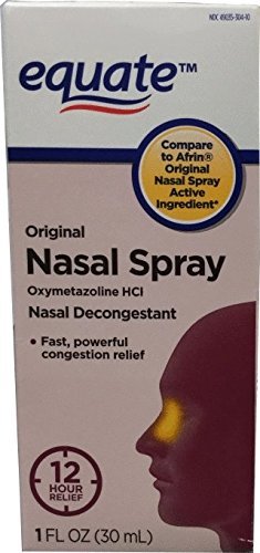 Equate Original Nasal Spray, Oxymetazoline Hydrochloride, 1oz, Compare to Afrin Original