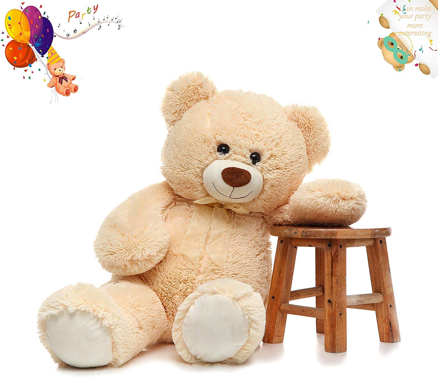 Toys Studio 36 inch Big Teddy Bear Cute Giant Stuffed Animals Soft Plush Bear for Girlfriend Kids, Beige