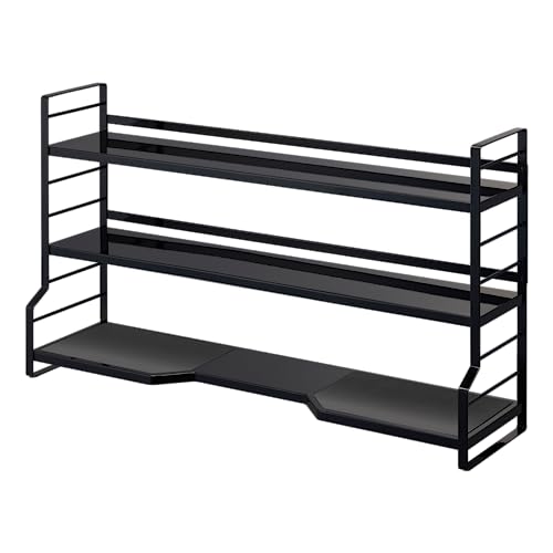 Yamazaki Home Sturdy, Standing Stovetop Kitchen Rack/Spice Shelves | Steel | Countertop Shelf, One Size, Black