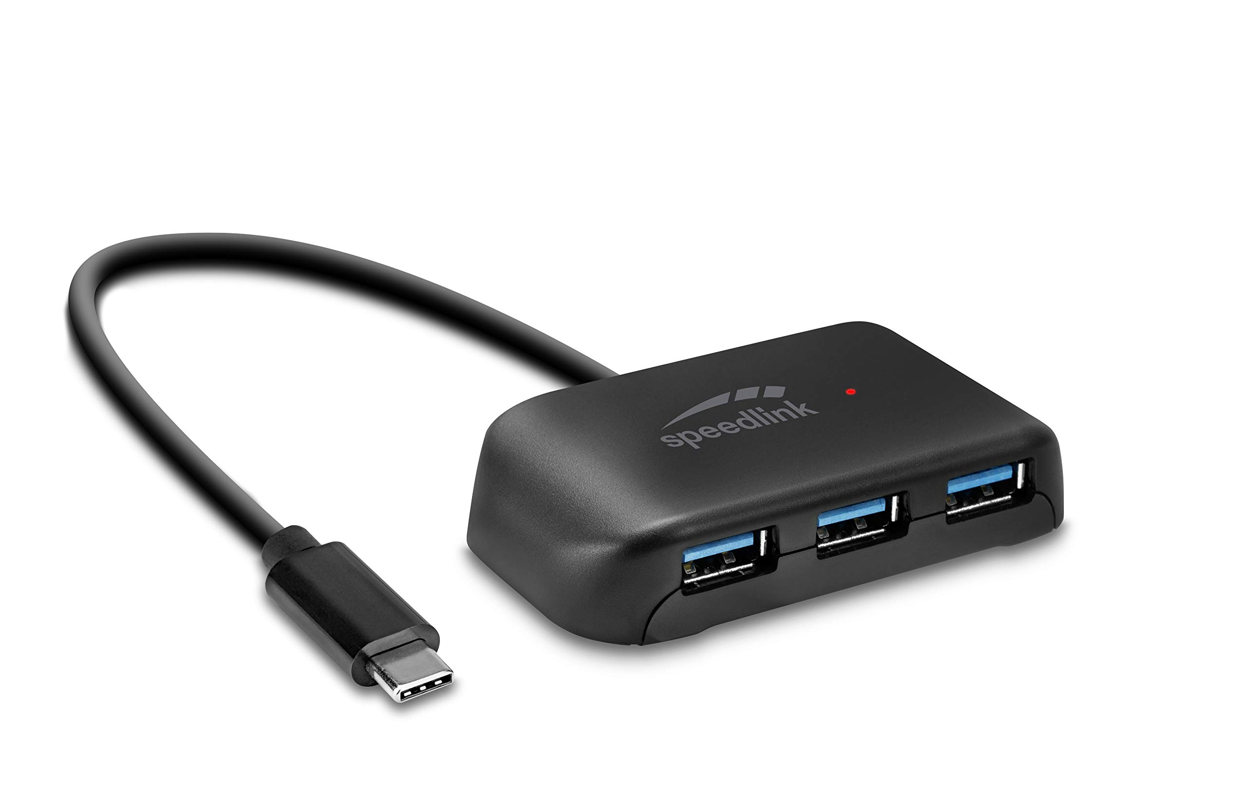 Speedlink Snappy EVO USB Hub with USB SuperSpeed Data Transfer at up to 5Gbit/s, 4-Port, Type-C to USB 3.0, Black