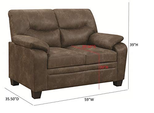 Meagan Padded Loveseat Brown