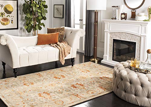 SAFAVIEH Antiquity Collection 4' x 6' Beige / Multi AT63A Handmade Traditional Oriental Premium Wool Area Rug