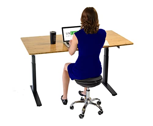 WOBBLE STOOL AIR rolling ergonomic balance ball office chair alternative exercise active stool wheels modern sit stand-up standing desk accessories adjustable height black