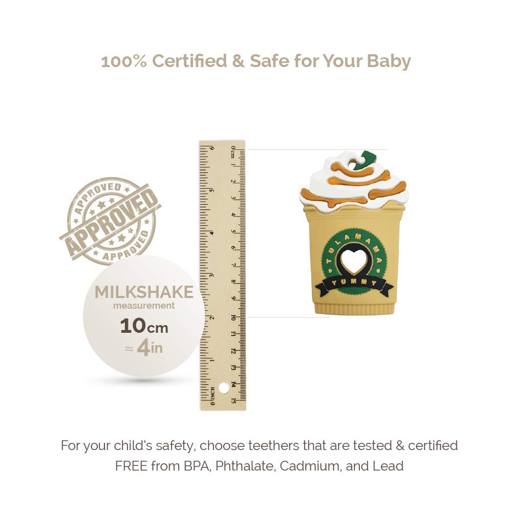 Teething Toys/Teethers by Tulamama. Bendable & Freezer Friendly. Highly Recommended by Moms. 100% Silicone (Similar to Nipples & Pacifiers), BPA & Phthalates Free, FDA Compliant. Chocolate Milkshake