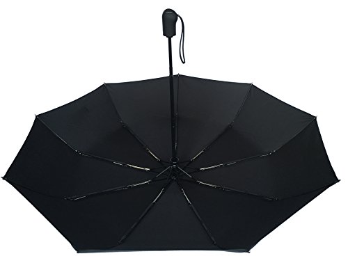 Umenice Automaitc Travel Umbrella Windproof with 210t Fabric Black