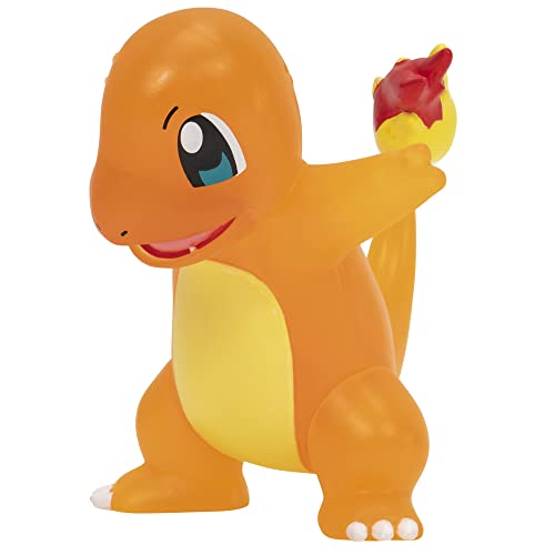 Pokemon Battle Figure 4 Pack - Translucent Figures Features 3-Inch Pikachu, Charmander, Bulbasaur, Squirtle - Authentic Details
