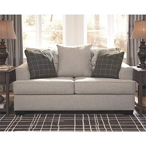 Signature Design by Ashley Velletri Chenille Stylish Loveseat with 2 Accent Pillows, Beige