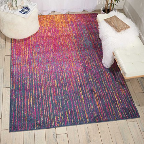 Nourison Passion Abstract Multicolor 2'2" x 7'6" Area -Rug, Easy -Cleaning, Non Shedding, Bed Room, Living Room, Dining Room, Kitchen (2x8)