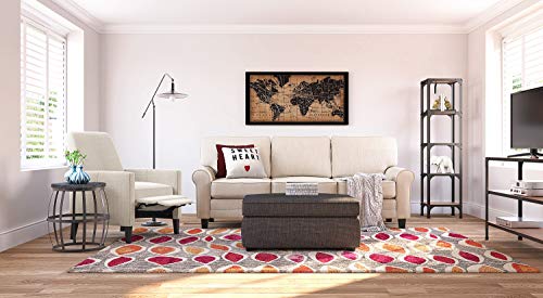 Serta Copenhagen 2 Two or Three Person Living Room Couch with Soft Foam-Filled Cushions, Easy-to-Clean Microfiber Upholstery, 77" Sofa with Storage, Beige