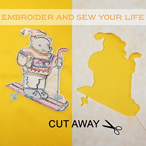 New brothread Cut Away Machine Embroidery Stabilizer Backing 8"x8" - 100 Precut Sheets - Medium Weight 2.5 Ounce - Fits 4x4 and 6x6 Hoops
