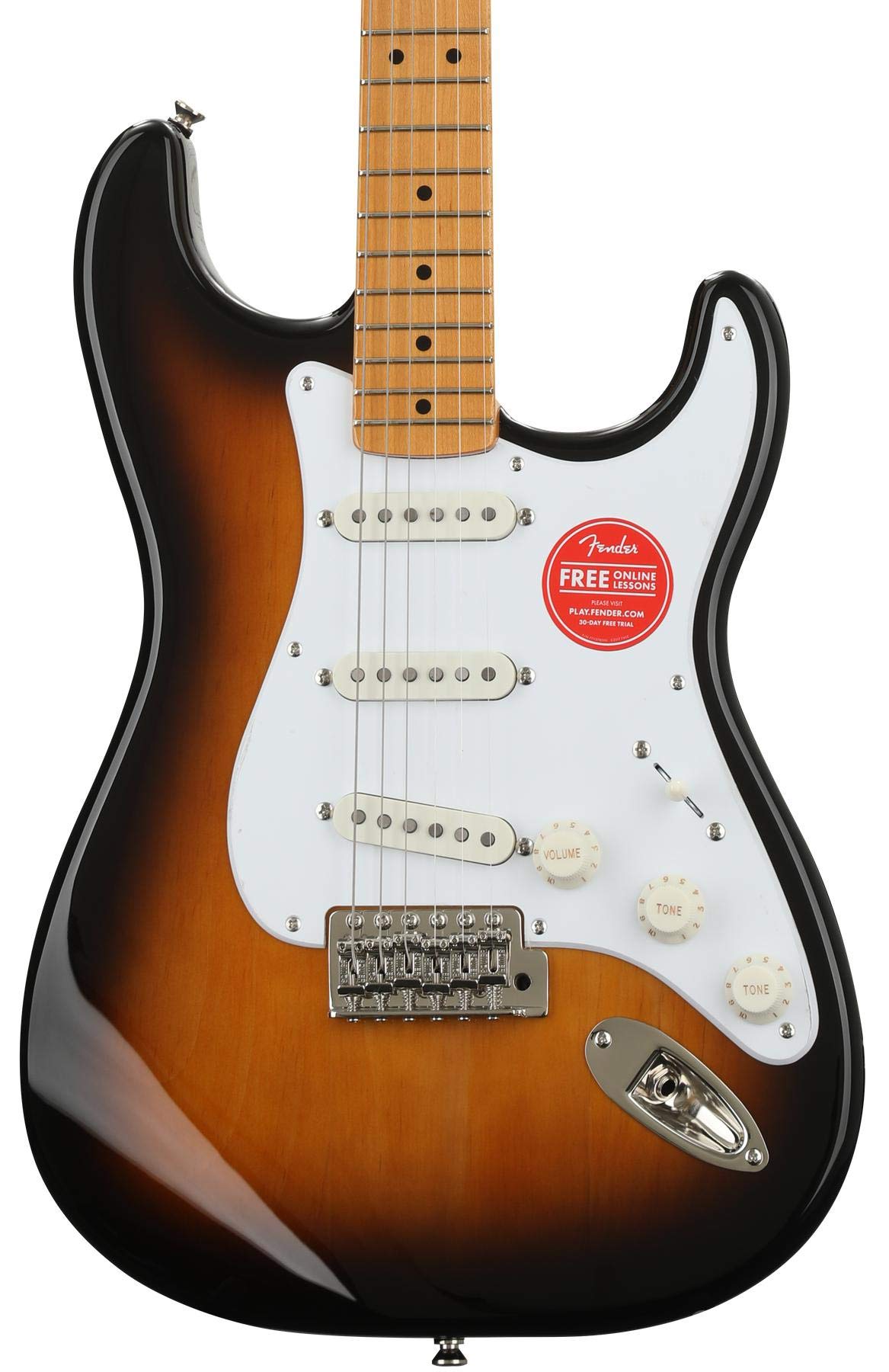 Squier Classic Vibe 50s Stratocaster Electric Guitar, with 2-Year Warranty, 2-Color Sunburst, Maple Fingerboard