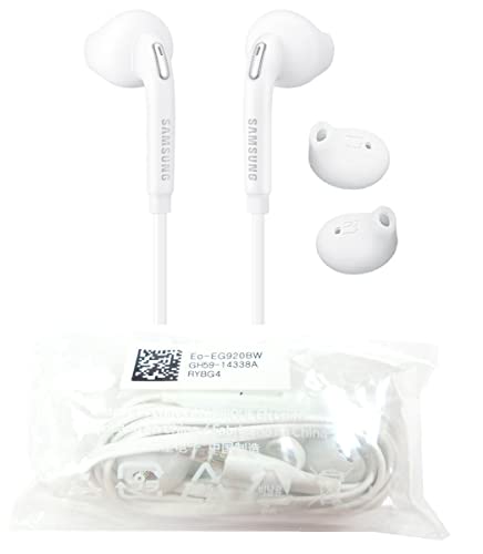 Samsung Eo-Eg920Bw White Headset/Handsfree/Headphone/Earphone with Volume Control for Galaxy Phones (Non Retail Packaging - Bulk Packaging)