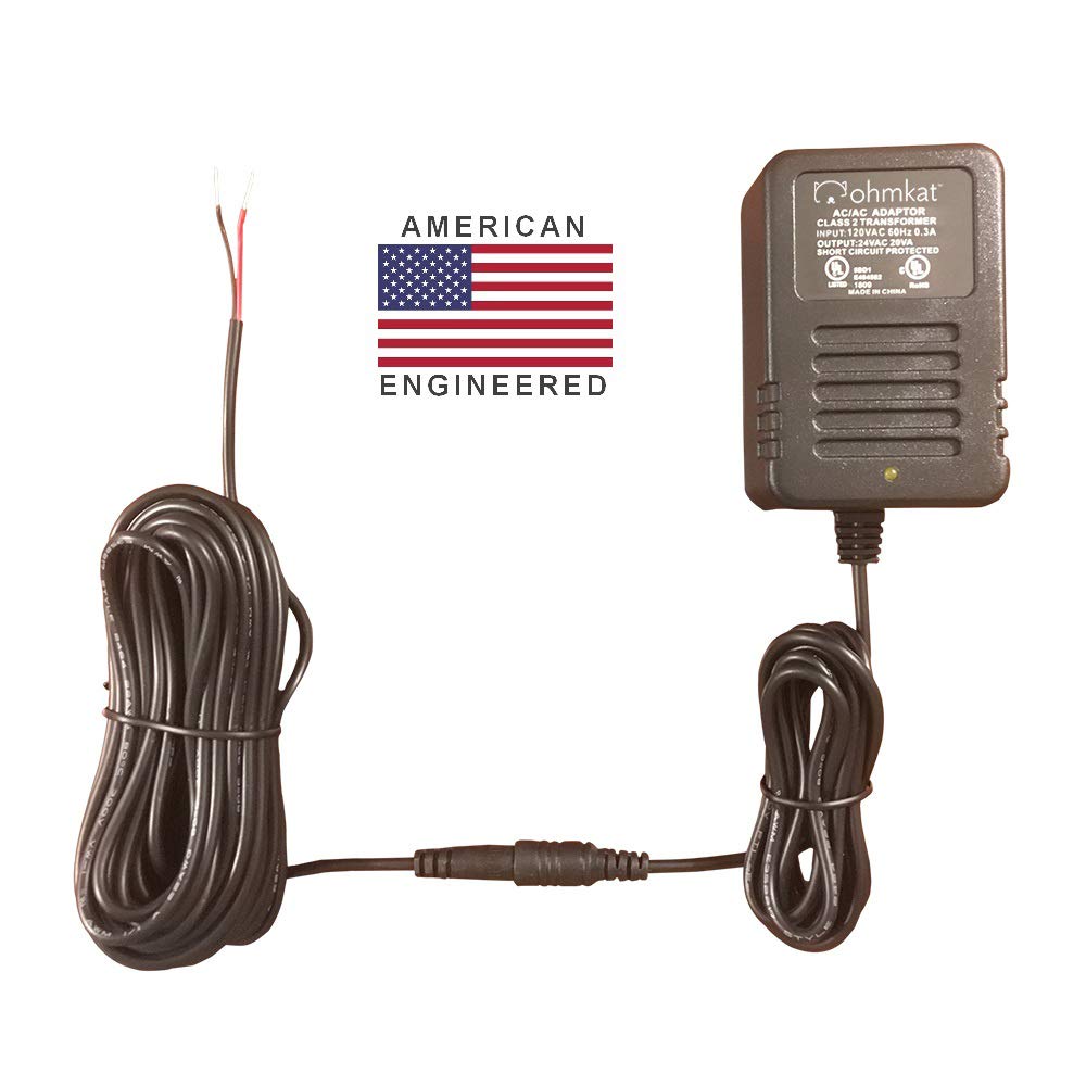 OhmKat Professional Grade Short Protected 24 Volt Power Supply - Compatible with Nest, Ecobee, Honeywell, Smart WiFi Thermostats and Smart Sprinkler Controllers