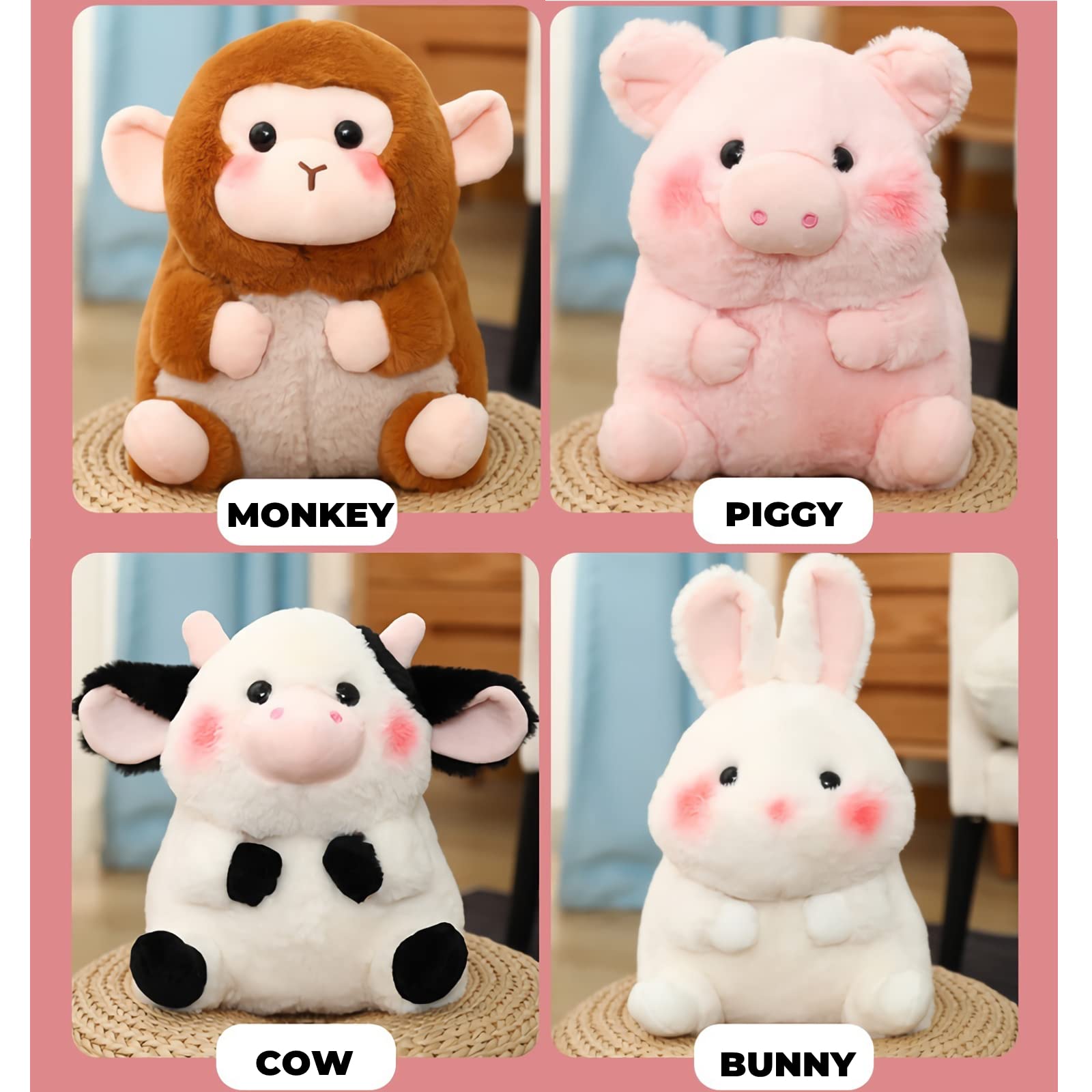 CHDGIOHA 2024 Easter Bunny Plush Toys, Cute Rabbit Soft Stuffed Animals, Easter Birthday White Bunny Plush Pillows, Plush Bunny Toy for Kids (Large Bunny 15.7'')