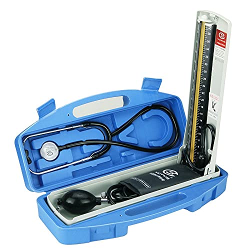 TTZ Professional Sphygmomanometer, Sphygmomanometer Set Accurate Readings Desktop Manual Blood Pressure Cuff Durable Carrying Case (Color : Sphygmomanometer+Stethoscope)