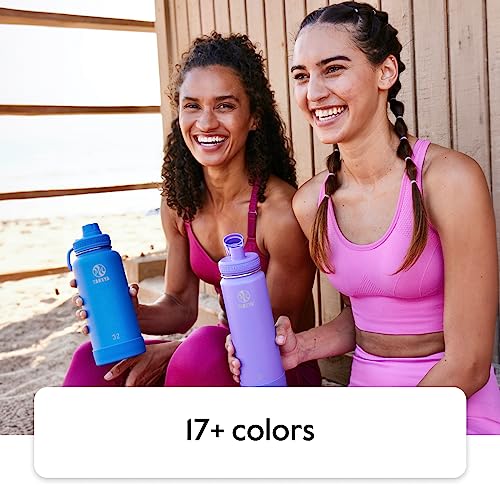 Takeya Actives Insulated Stainless Steel Water Bottle with Spout Lid, 32 Ounce, Citron Green