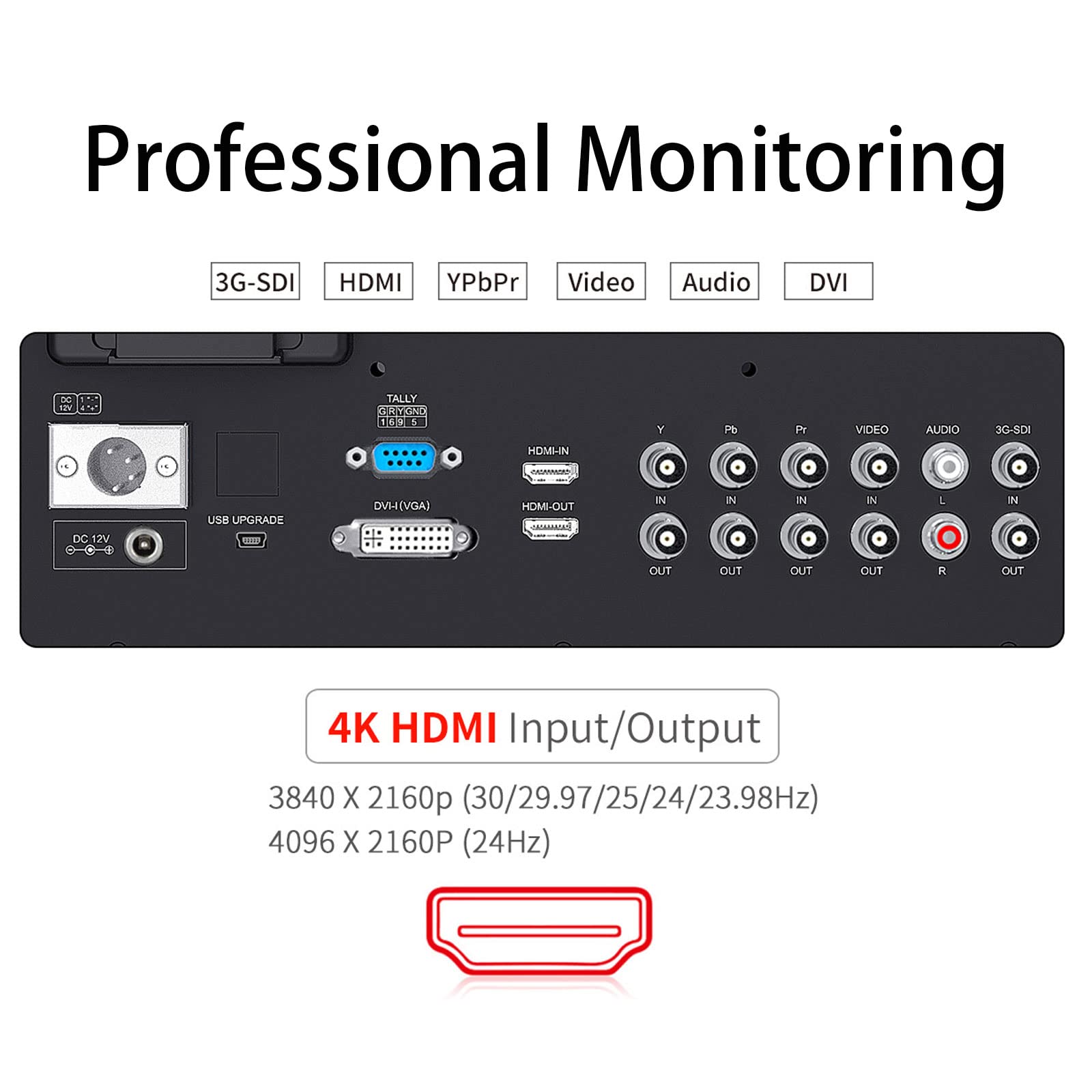SEETEC P173-9HSD-RM 17.3" Rack Mount Broadcast LCD Monitor with 1920×1080 3G-SDI HDMI AV YPbPr,DVI, Video