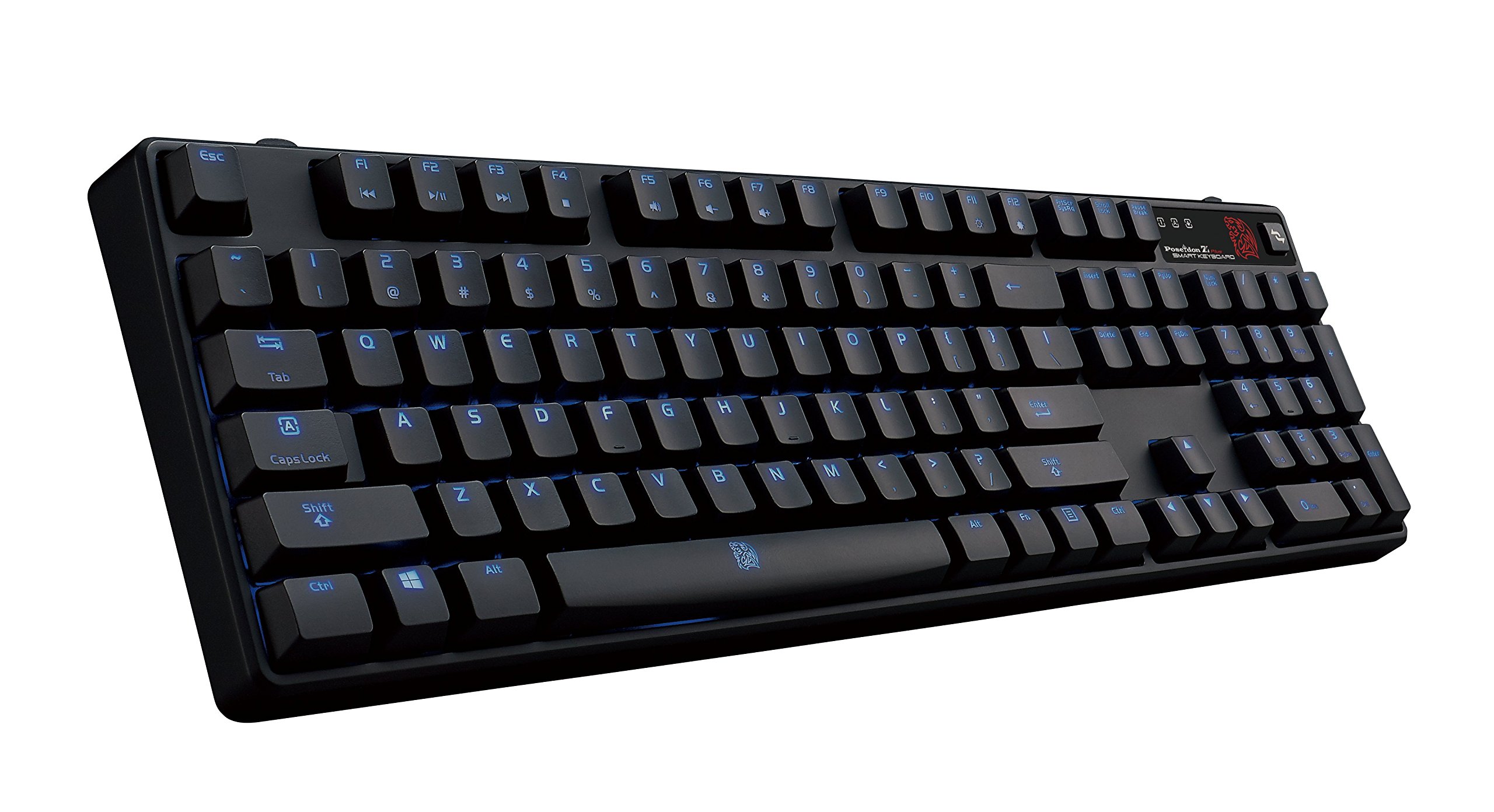 Tt eSPORTS Thermaltake Poseidon Z Plus Gaming Performance Monitoring App & Software Blue Switches Blue Backlight Mechanical Gaming Keyboard KB-PZP-KLBLUS-01