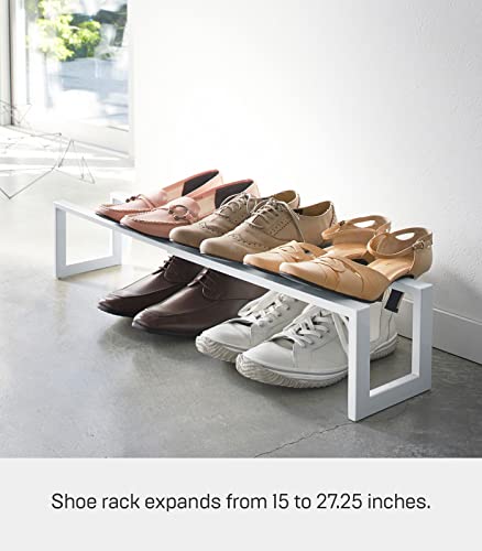 Yamazaki Expandable Home Adjustable, Small | Steel | Shoe Rack, Single, White