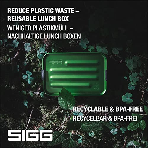 SIGG - Metal Lunch Box - With Food Separator - Dishwasher & Microwave Safe, Leakproof, BPA Free - Aluminum - Plus Green L