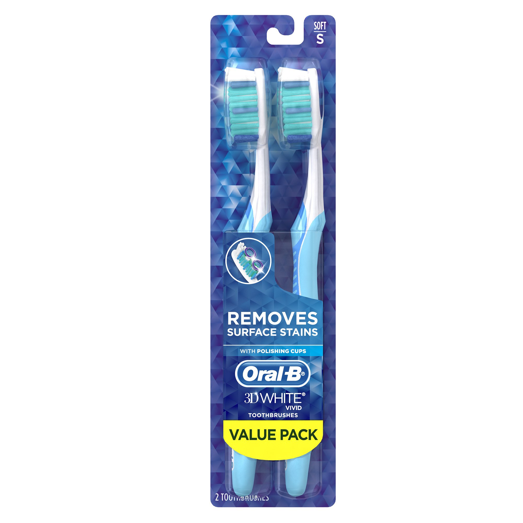 Oral-B Advantage 3D White Vivid Toothbrush Soft Twin (Pack of 3)