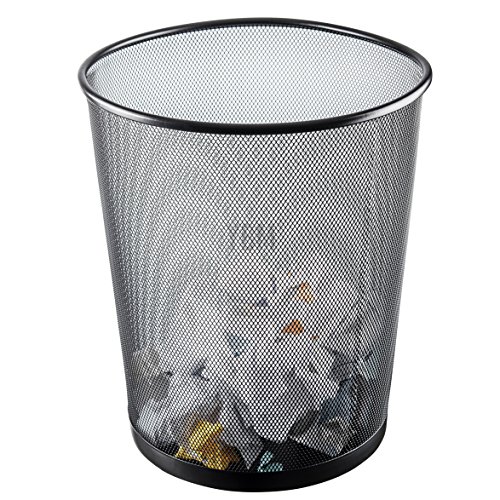 YBM Home Mesh Wastebasket Trash Can for Home and Office Workspace, Metal Office Trash Can Round-Shaped, 4.75 Gallon, 2484