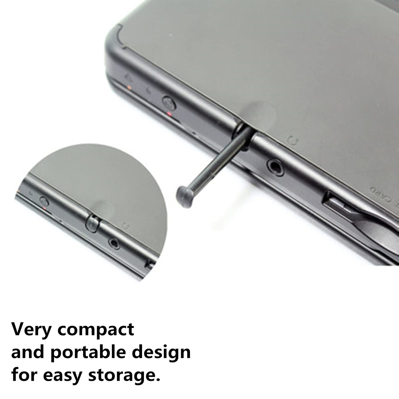 XHBTS 10 Pieces Plastic Replacement Touchscreen Stylus Pen, Compatible with Nintendo New 3DS XL, New 3DS LL (Black)