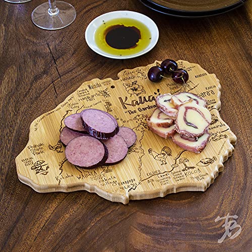 Totally Bamboo Destination Kauai Serving and Cutting Board, Includes Hang Tie for Wall Display