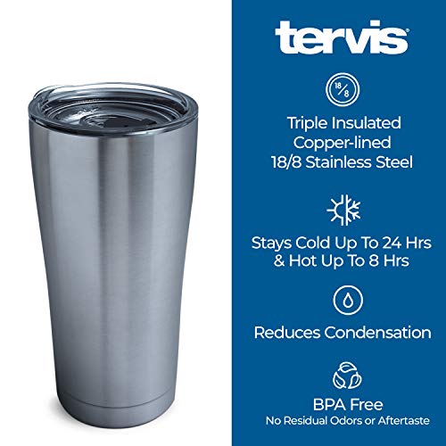 Tervis Mermaid Tail Stainless Steel Tumbler with Clear and Black Hammer Lid 20oz, Silver