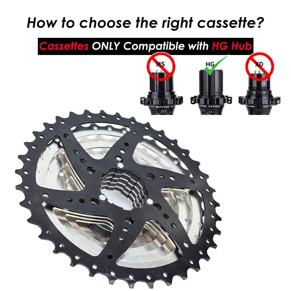 JFOYH 8 Speed Cassette Mountain Bicycle Cassette 11-34T for MTB