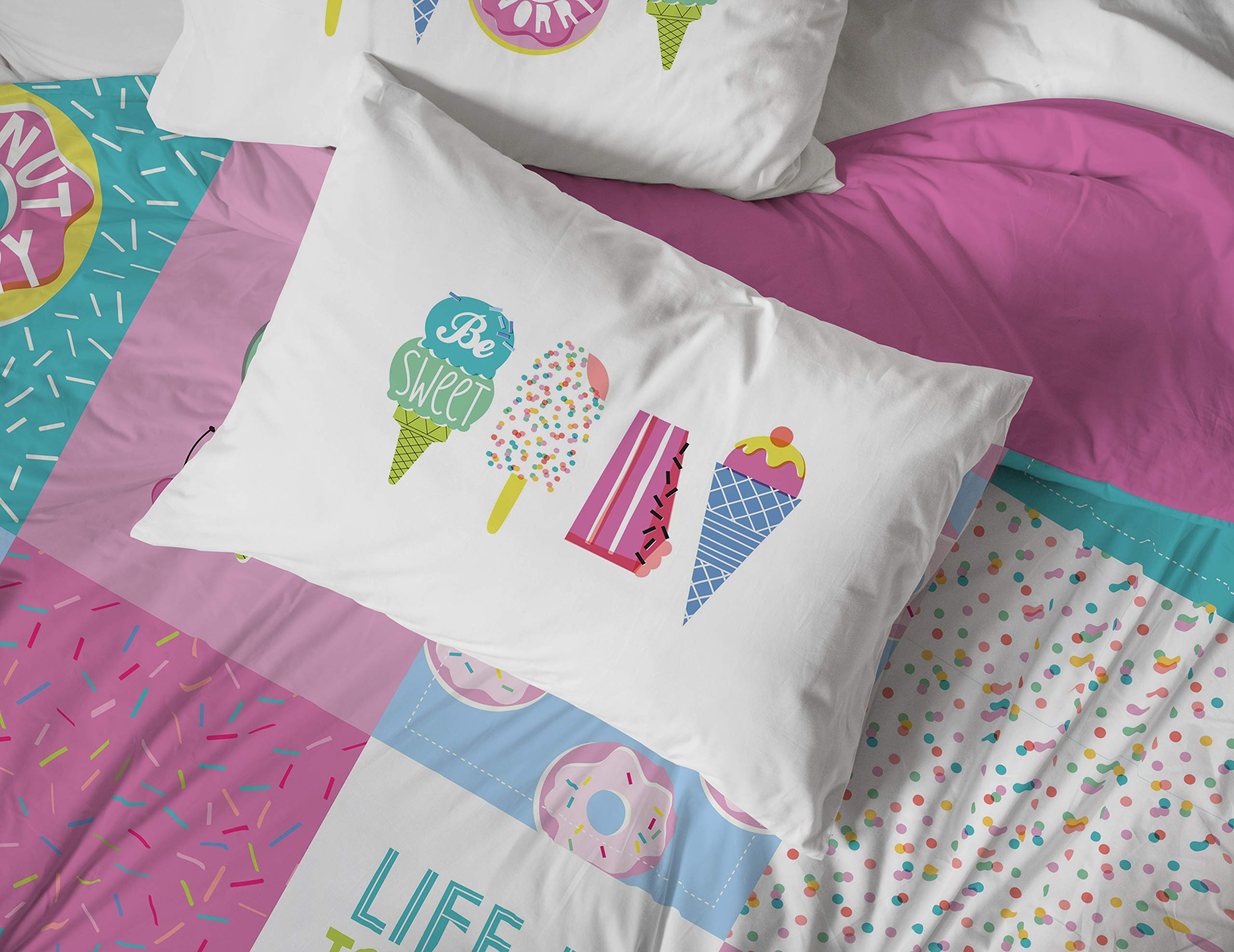 Jay Franco Trend Collector Be Sweet 7 Piece Full Bed Set - Includes Comforter & Sheet Set - Super Soft Fade Resistant Microfiber Bedding