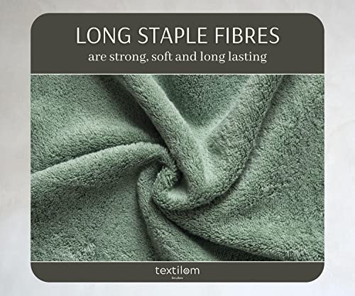 TEXTILOM Turkish Hand Towels for Bathroom β Hotel and Spa Quality & Soft & Absorbent & Quick Dry Bathroom Hand Towels β 100% Cotton Turkish Hand Towel Set of 4 (16 x 28 inches) - Green