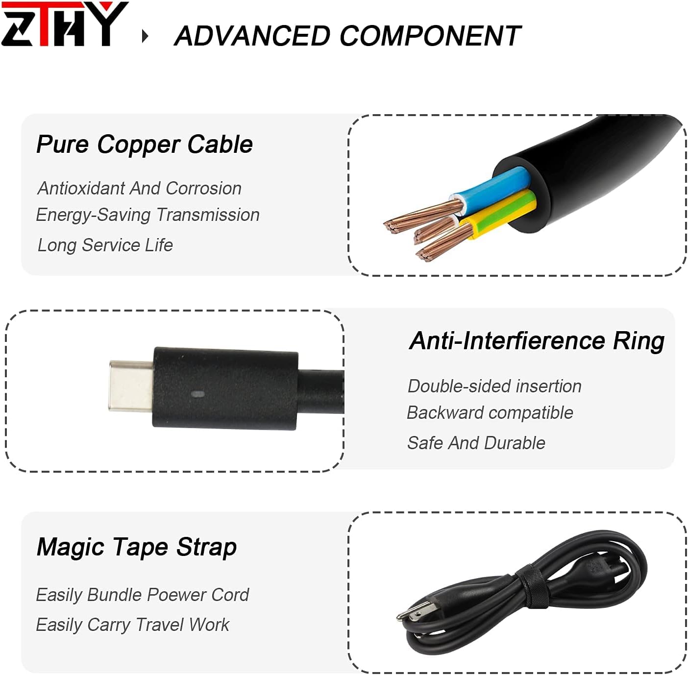 ZTHY 130W USB-C Type-C Laptop Charger Power Supply AC Adapter Replacement for Dell XPS 15 9500 XPS 17 9700 9700 9710 9720 9730 Precision 5750 5760 5770 5560 5550 5520 Latitude 7310 7210 9410 9510