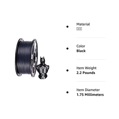 Suntop PLA Filament 3D Printer Filament Carbon Fiber Filament 1.75mm 20% Carbon Fiber Dimensional Accuracy +/- 0.03 mm 1kg 2.2lbs Black Spool