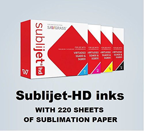 Sawgrass Sublijet HD sublimation Ink for SG400 Printer with 220 sheets SUBLIMAX Paper