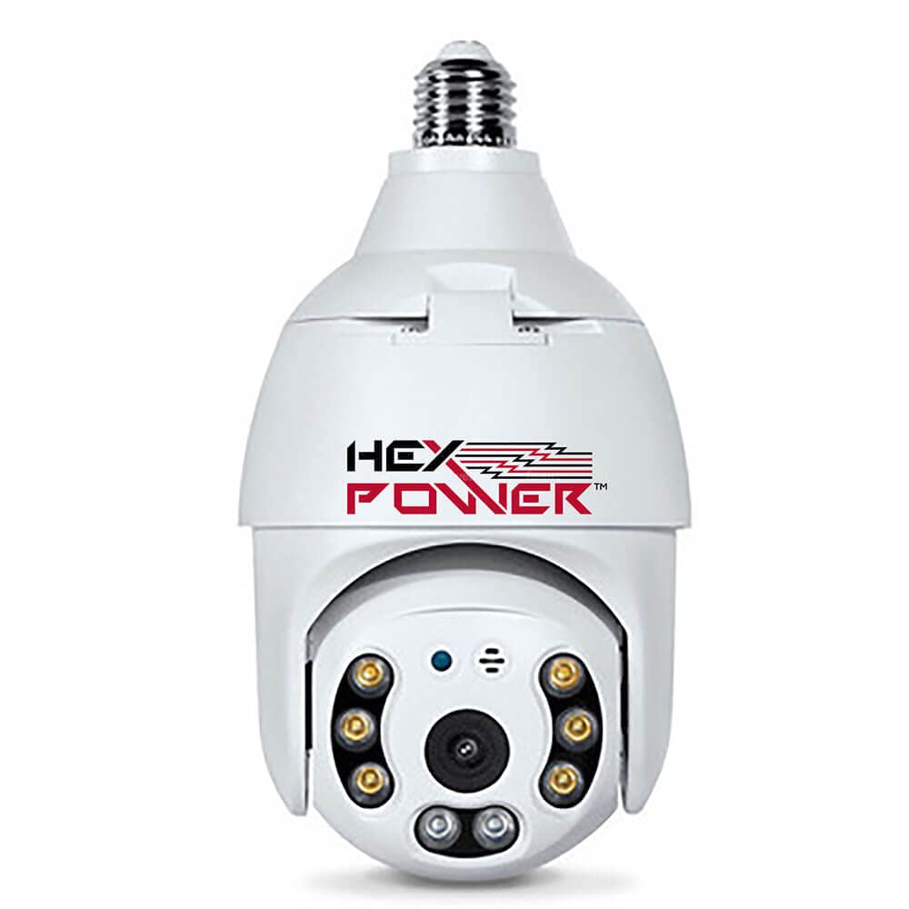 HEX 6645 5MP Bulb Indoor Outdoor WiFi Camera Water Proof, 360 Degree PTZ Panoramic IP Camera, 2.4GHz 1080P Smart Home Surveillance Cam with Auto Motion Detection Alarm Night Vision Two Way Talk E27