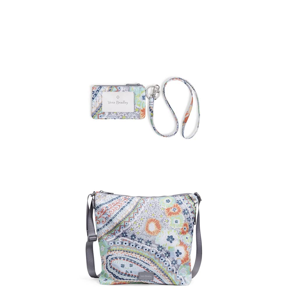 Recycled Lighten Up ReActive Zip ID Case and Lanyard Combo, Citrus Paisley withRecycled Lighten Up ReActive Hipster Crossbody Purse, Citrus Paisley