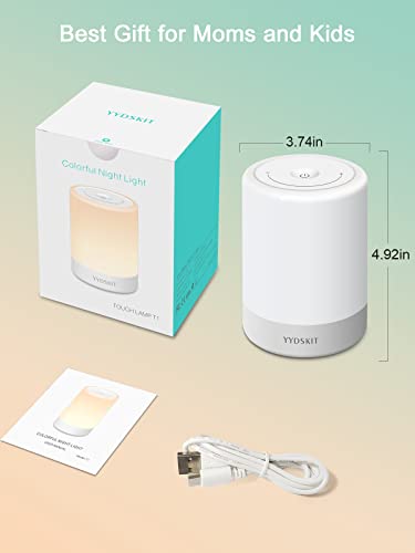 YYDSKIT Nursery Night Light for Kids Color Changing Rechargeable Touch Lamp for Newborn Baby Nursery Lamp Lasting Up to 100Hours Bedside Nightlight