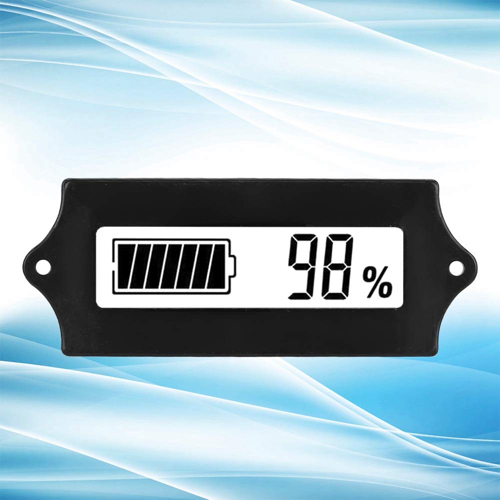 Battery Tester, Battery Monitor Suitable for Acid Battery, Lithium Battery, Iron Lithium Battery,LCD Digital Display Ammeter Voltmeter Voltage Meter Voltmeter with Light Alarm