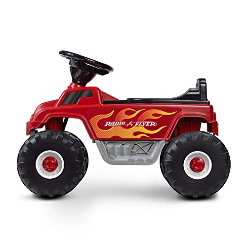 Radio Flyer Monster Truck with Lights & Sounds, 6 Volt Battery Powered Electric Car, Toddler Ride On Toy for Ages 1.5+, Large
