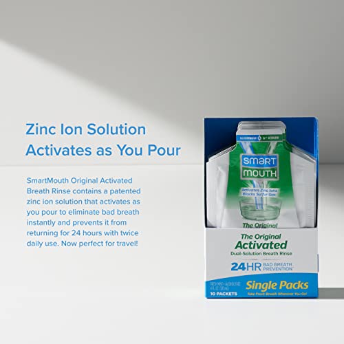 SmartMouth Original Activated Mouthwash Single Packs & Premium Zinc Ion Toothpaste