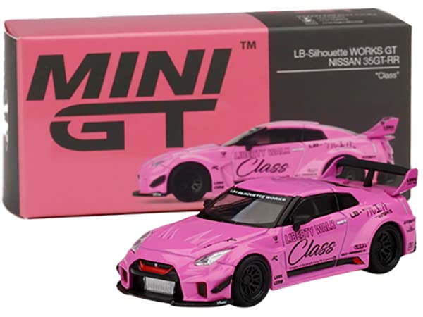 Truescale Miniatures Ver. 1 LB-Silhouette Works GT RHD (Right Hand Drive) Pink w/Graphics Ltd Ed 4200 pcs 1/64 Diecast Model Car by True Scale Miniatures MGT00281