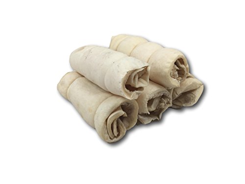Top Dog Chews – 6” Buffalo Beef Cheek Rolls, 5 Pack, Long Lasting Dog Bones for Aggressive Chewers, Rawhide Free Dog Treats