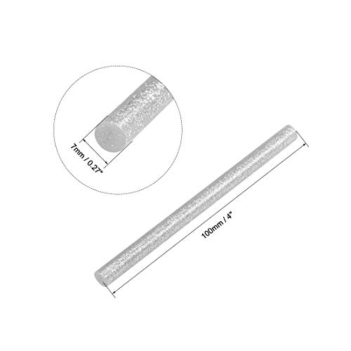 uxcell Mini Hot Glue Gun Sticks 4-inch x 0.27-inch for Glue Guns, Glitter Silver 16pcs