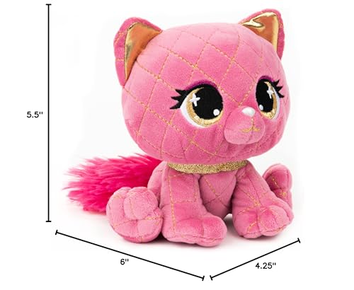 P.Lushes Designer Fashion Pets Madame Purrnel Premium Cat Stuffed Animal, Pink and Gold, 6”