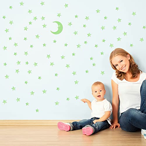 Premium Glow In The Dark Stars Wall Stickers, 100 Glowing Stars And Moon – Perfect Glow Stars for Kids’ Rooms, Ceiling Decorations, Romantic Rooms